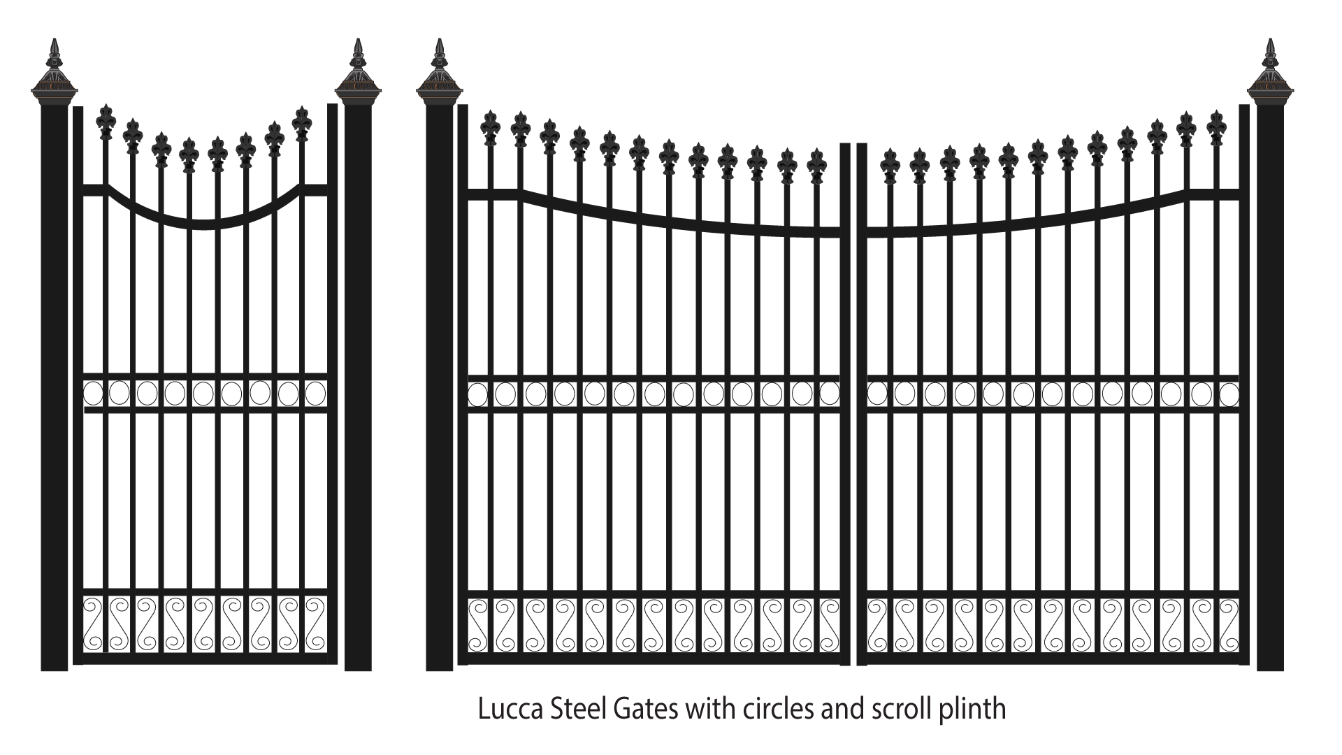 Steel Gates, wrought iron gates and metal fencing.